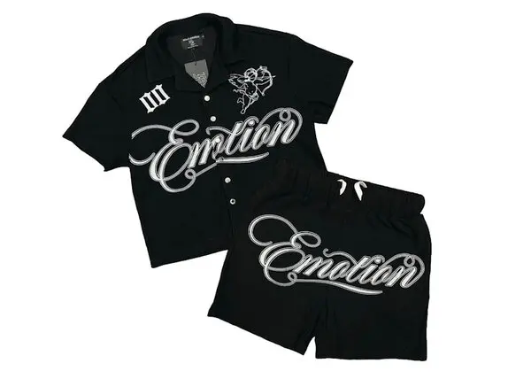 Mixed Emotion Signature Short Set - Black