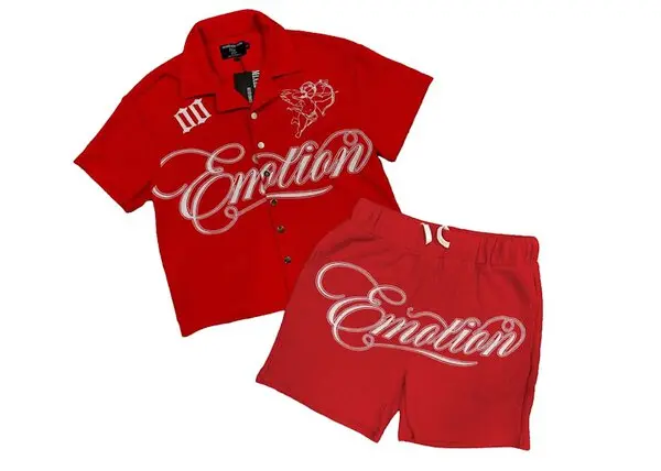 Mixed Emotion Signature Short Set - Red
