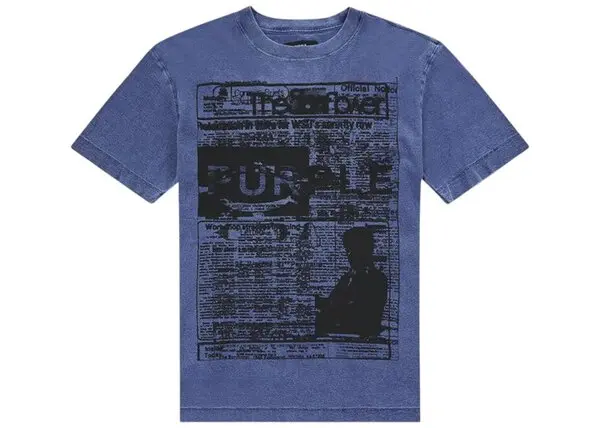 PURPLE BRAND Textured Shortsleeve Tee Shirt - Blue