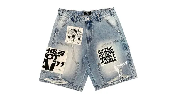 Mixed Emotion Ai Denim Shorts