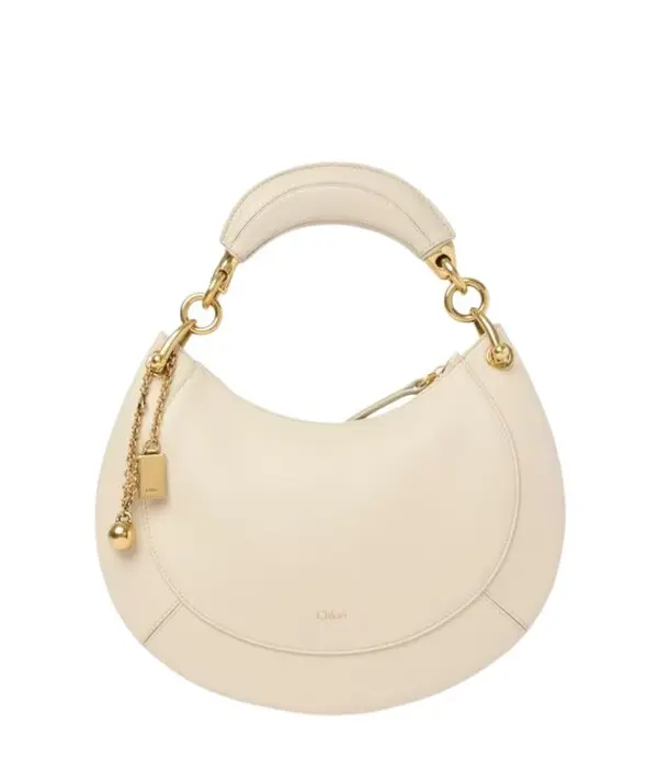 Chloé Small Banana Zipped Hobo In Soft Leather - Milk