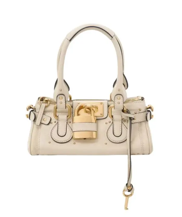Chloé Small Paddington Bag In Grained Leather - Cloudy Cream