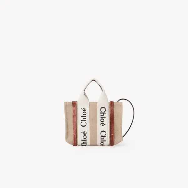 Chloé Mini Woody Tote Bag - White - Brown