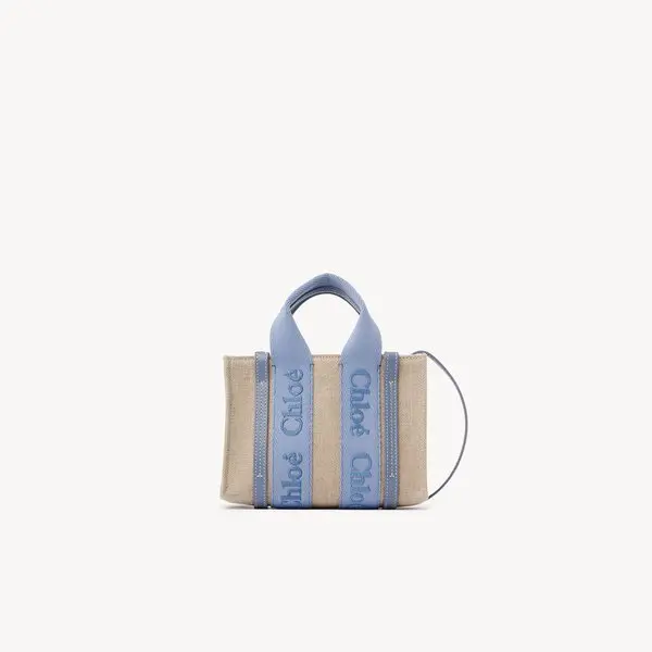 Chloé Mini Woody Tote Bag - Ashes Blue