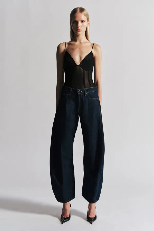 Bardot 030 Mid Rise Relaxed Fit Jean - Dark Denim