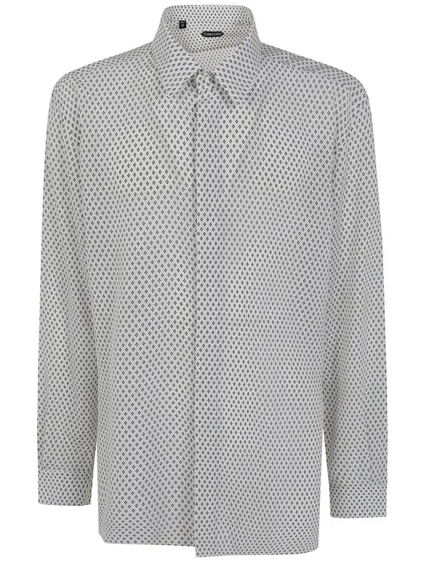 TOM FORD Shirt Fluid Fit "diamond Print