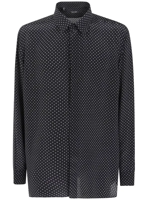 TOM FORD Shirt Fluid Fit "geometric Print Crepe De Chine