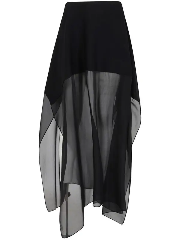 Max Mara Skirt Sheer Layer "sps Ribes - Black
