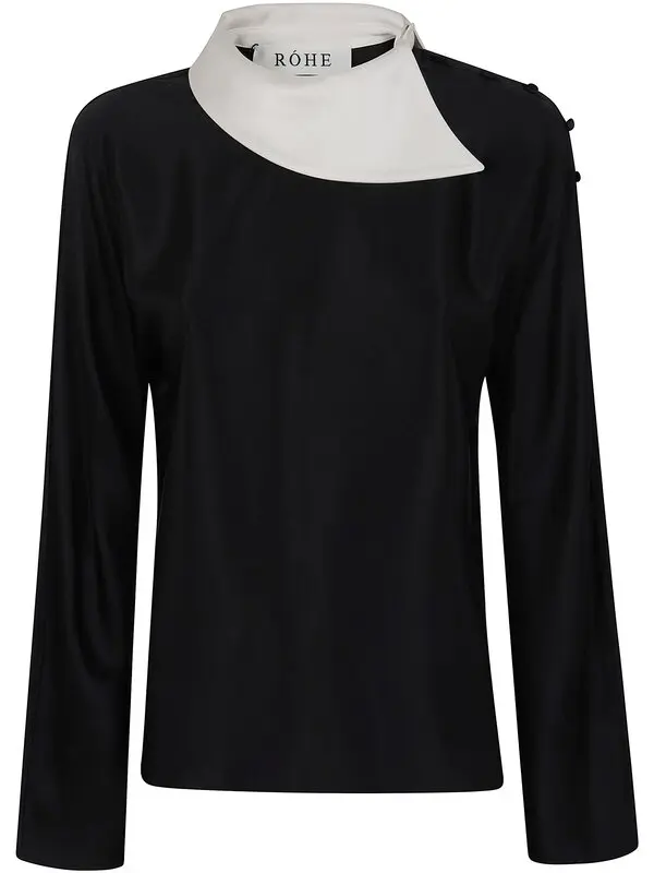 RÓHE Top V Neck "reimagined Collar Top