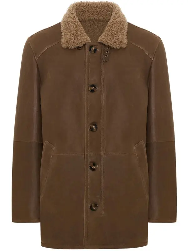 BIGARDINI Leather Jacket With Fur Collar