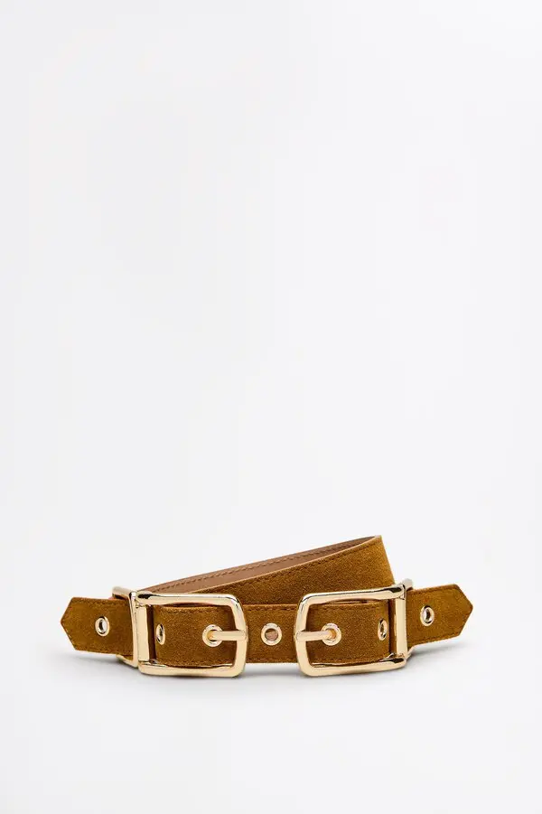 Scanlan Theodore Twin Saddle Buckle Belt - Citrine