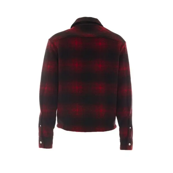 Moncler Checked Jersey Zip Jacket - Red