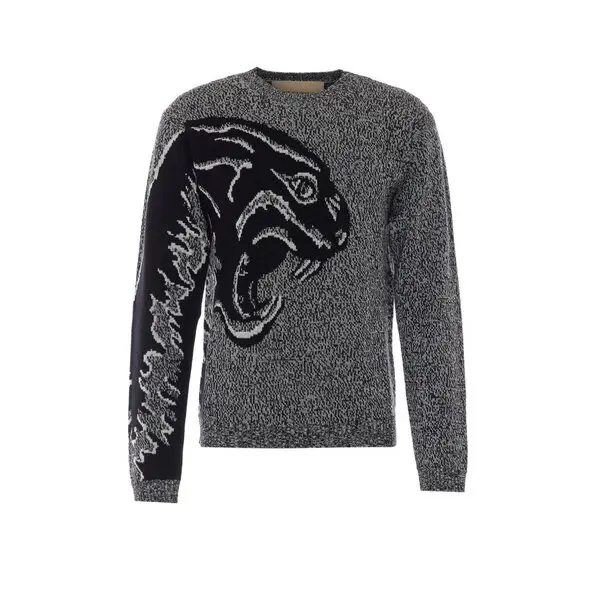 Valentino Garavani Animal Print Sweater - Gray