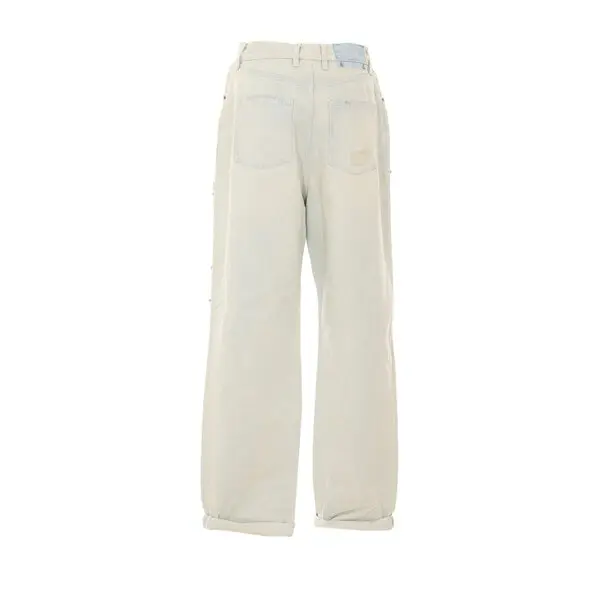 GOLDEN GOOSE Cabochon Crystals Wide Leg Jeans