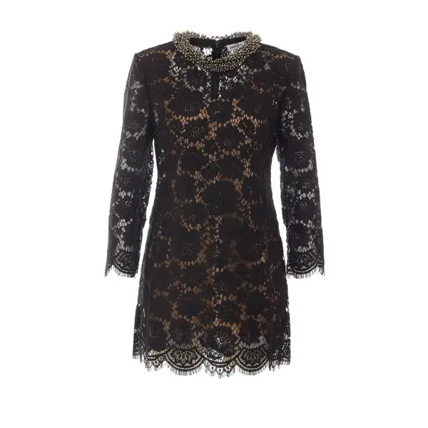 SELF-PORTRAIT Mini Lace Dress - Black