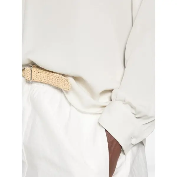 Giorgio Armani Silk High Neck Blouse - Cream