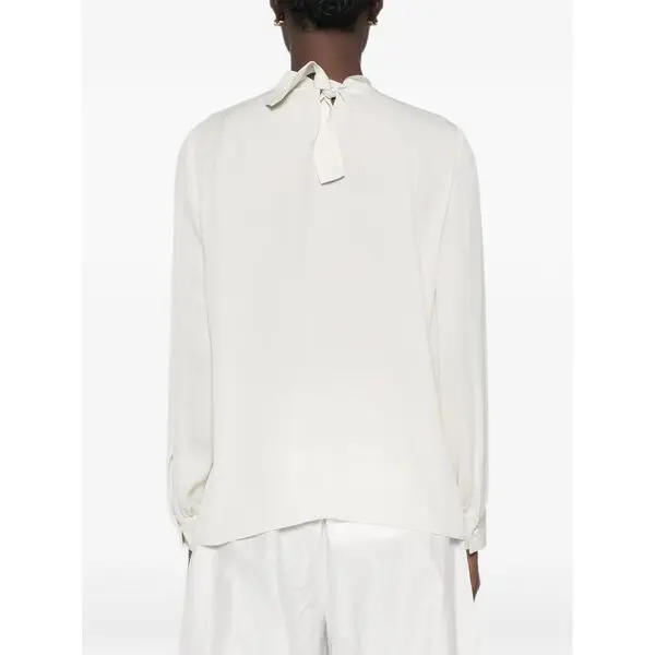 Giorgio Armani Silk High Neck Blouse - Cream