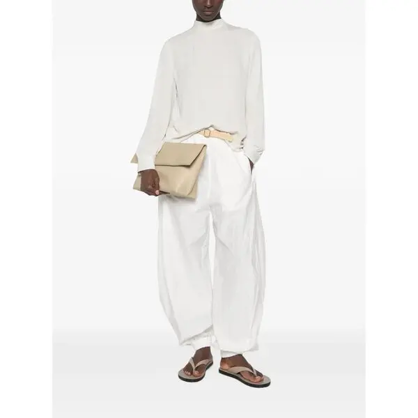 Giorgio Armani Silk High Neck Blouse - Cream