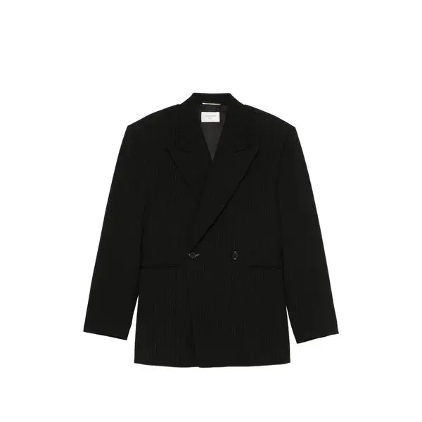 Saint Laurent Pinstripe Double-breasted Blazer - Black