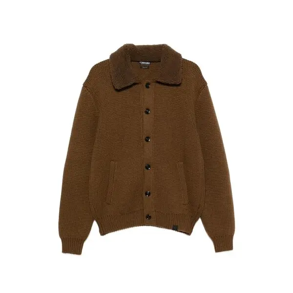 TOM FORD Chunky Knit Cashmere Cardigan - Brown
