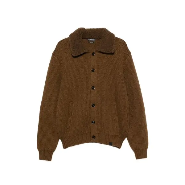 TOM FORD Chunky Knit Cashmere Cardigan - Brown