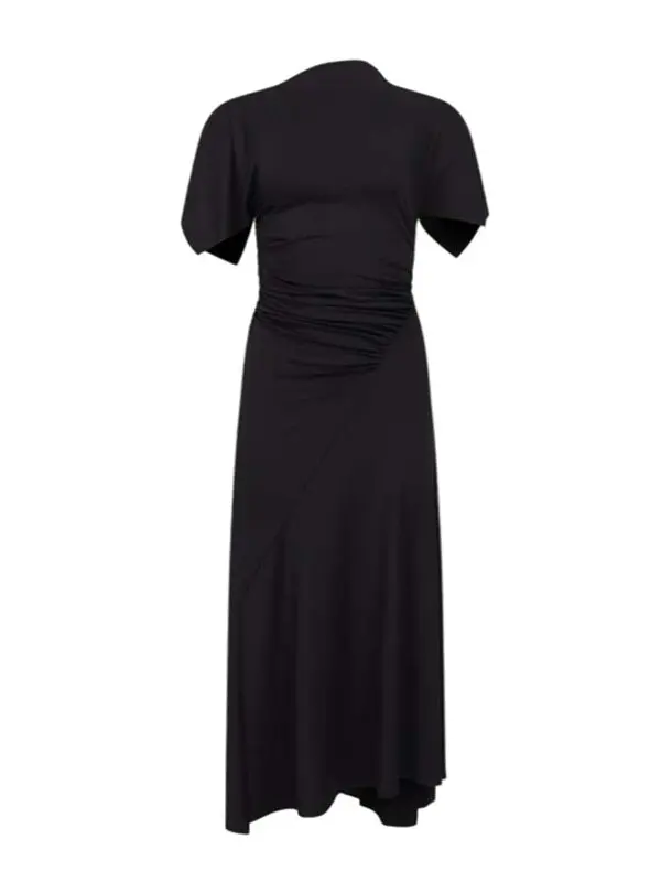 Victoria Beckham Draped Midi Dress - Black