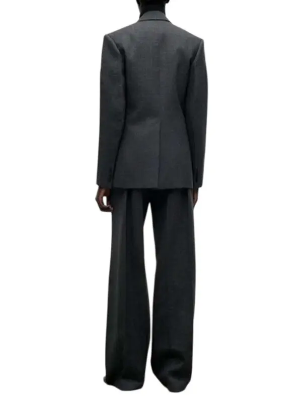 Victoria Beckham Roberta Jacket In Dark Grey Mélange - Gray