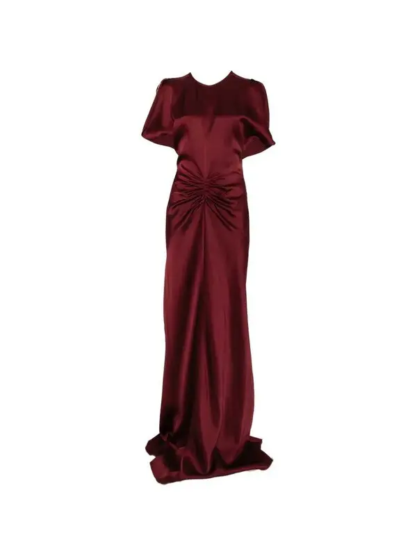Victoria Beckham Ruched Maxi Dress - Red