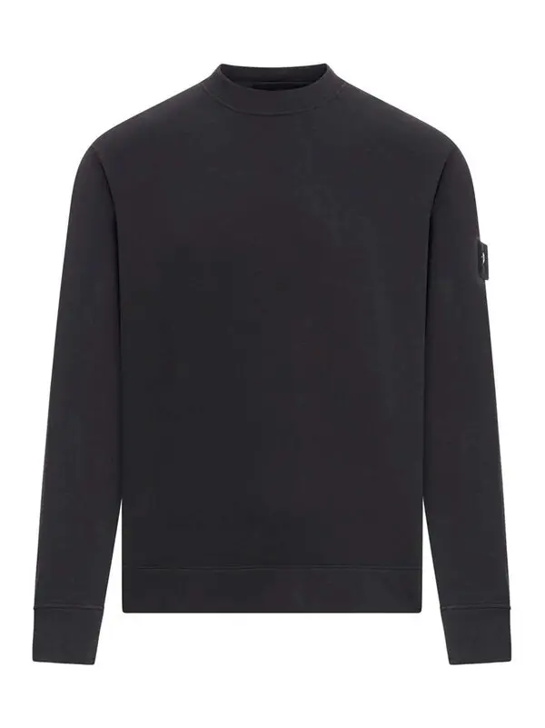 Stone Island Ghost Badge Crewneck Sweatshirt - Black