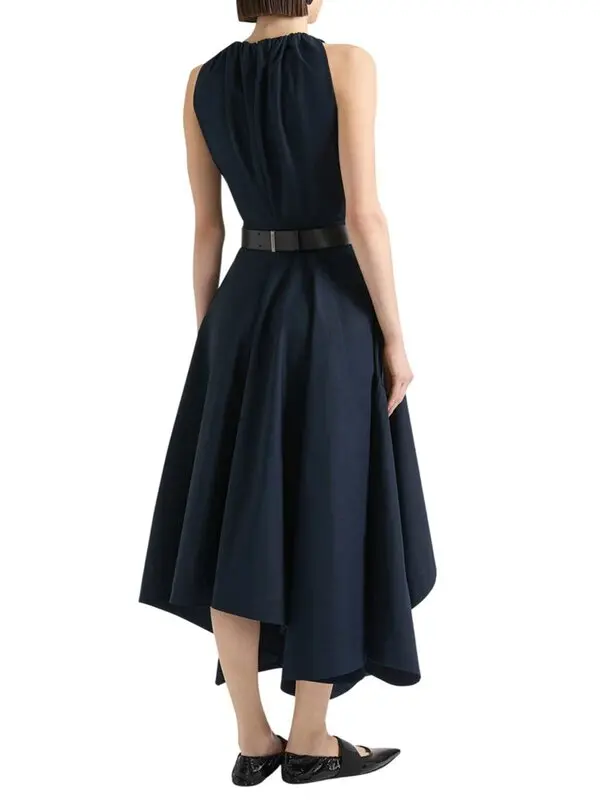 Givenchy Asymmetric Poplin Maxi Dress With Bow