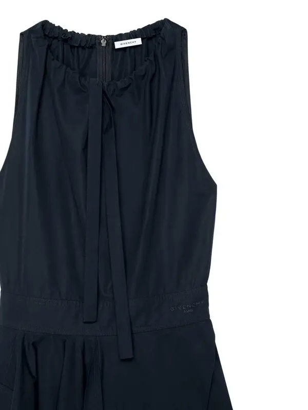 Givenchy Asymmetric Poplin Maxi Dress With Bow