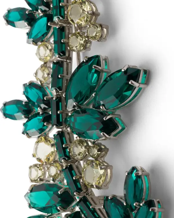 Prada Metal Brooch With Crystals