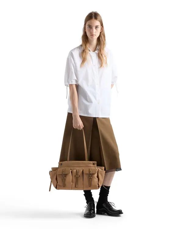 Prada Route Large Leather Tote Bag