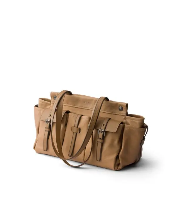 Prada Route Large Leather Tote Bag
