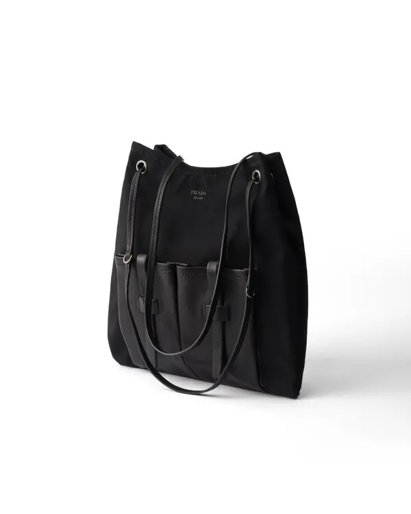 Prada Route Large Canvas And Leather Bag