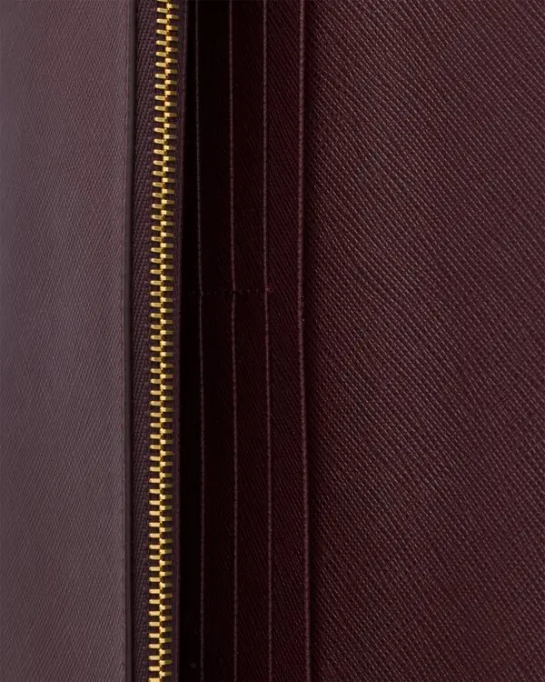 Prada Saffiano Leather Wallet With Shoulder Strap