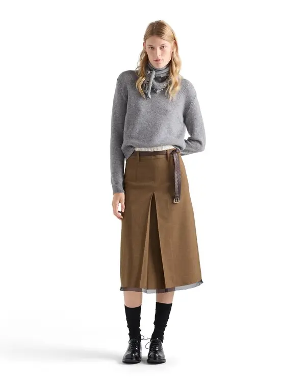 Prada Cashmere Crew-neck Sweater With Scarf