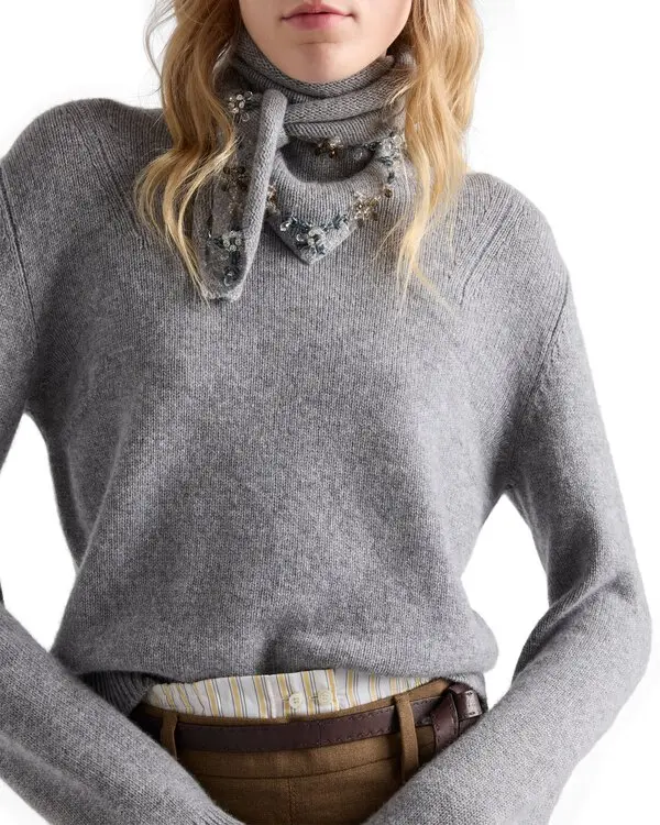Prada Cashmere Crew-neck Sweater With Scarf