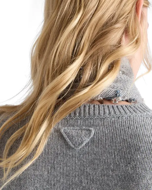 Prada Cashmere Crew-neck Sweater With Scarf