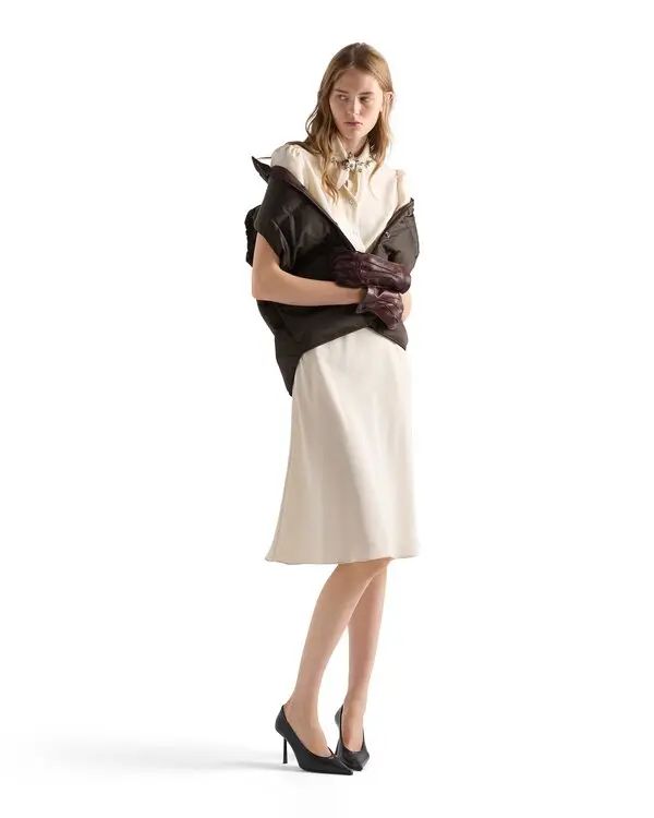 Prada Embroidered Marocain Dress
