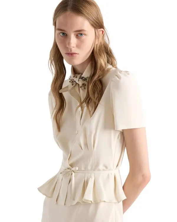 Prada Embroidered Marocain Dress