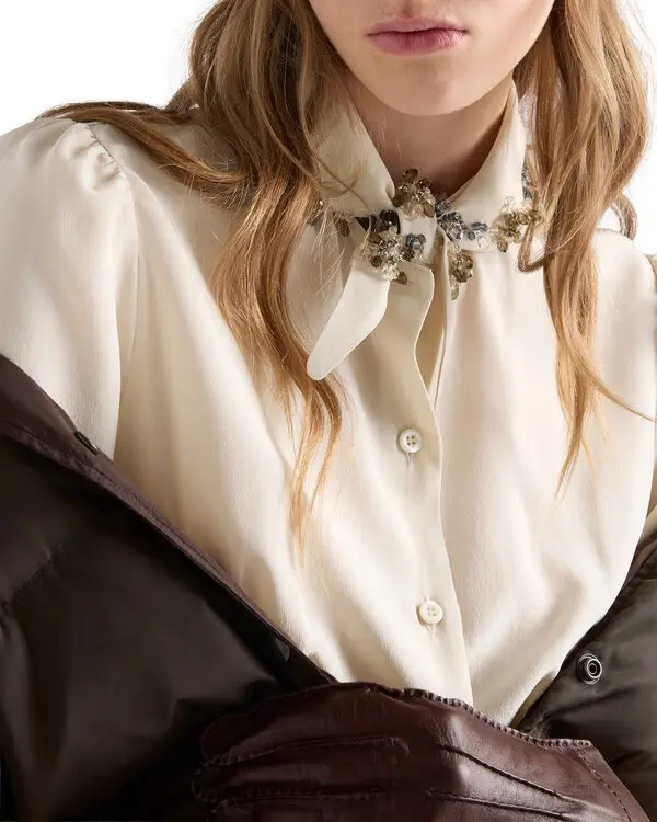 Prada Embroidered Marocain Dress