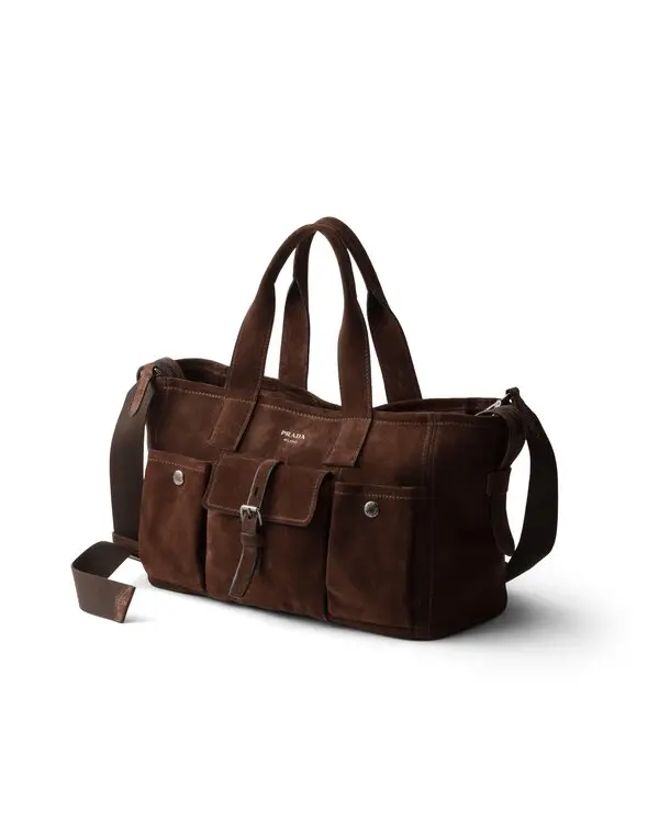 Prada Route Large Suede Tote Bag