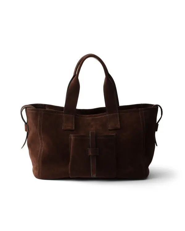 Prada Route Large Suede Tote Bag