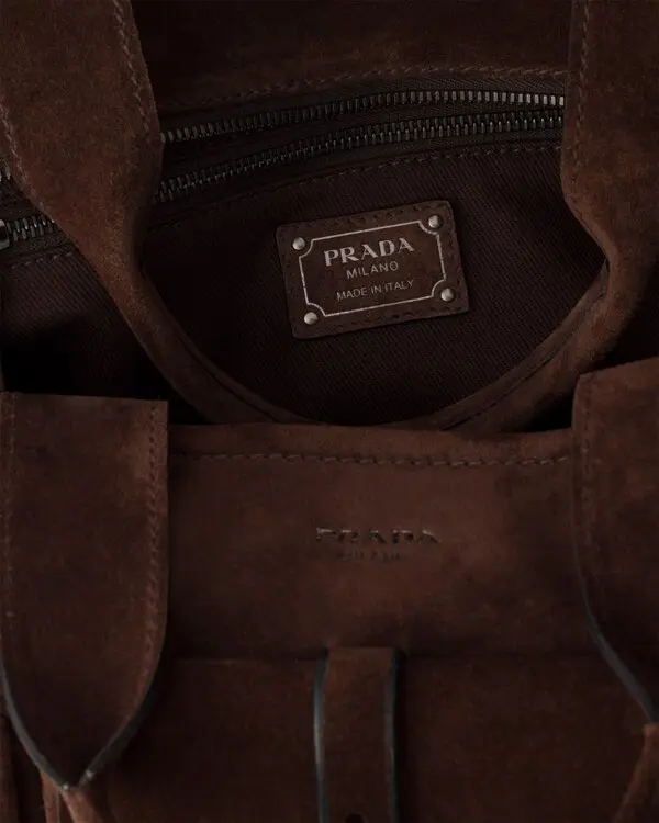 Prada Route Large Suede Tote Bag