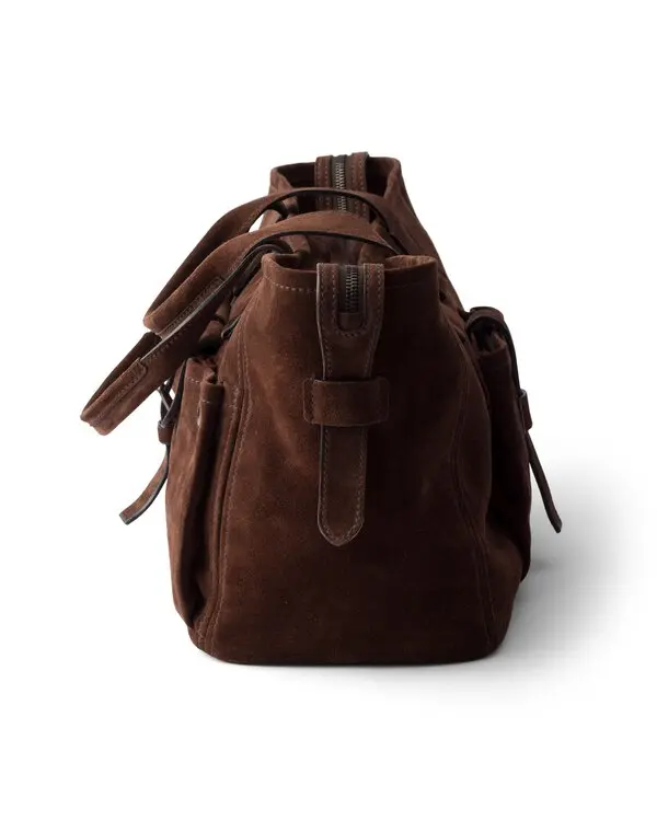 Prada Route Large Suede Tote Bag