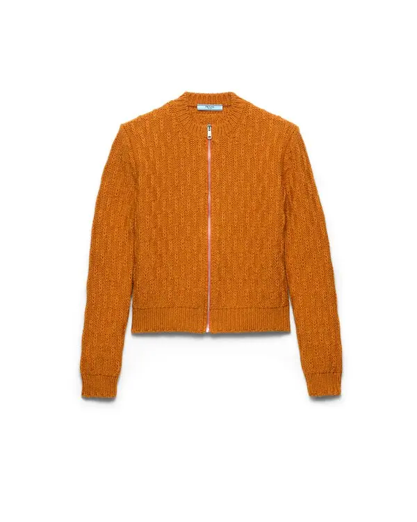 Prada Wool And Alpaca Cardigan - Orange