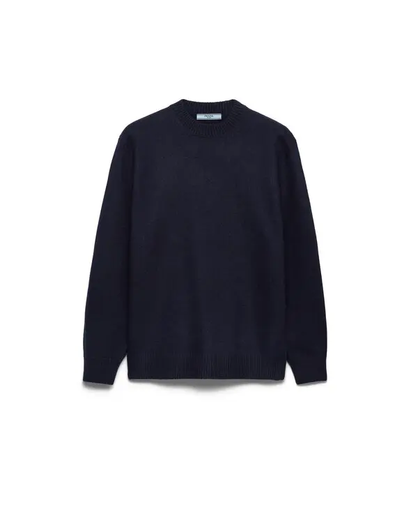 Prada Wool And Suede Sweater - Blue