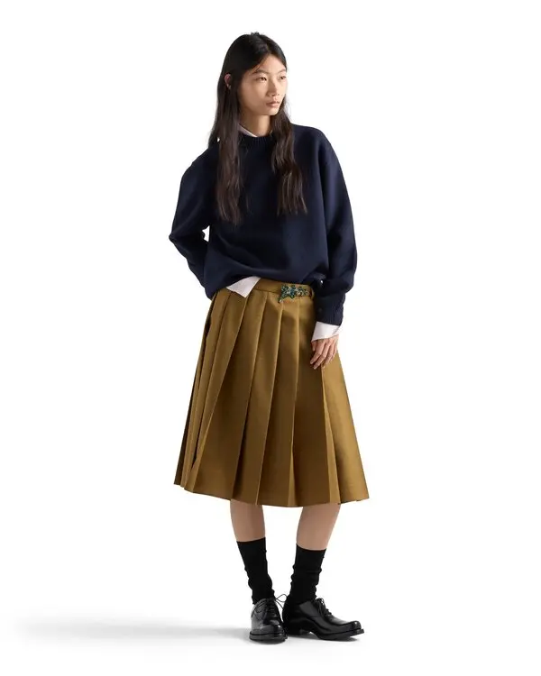 Prada Wool And Suede Sweater