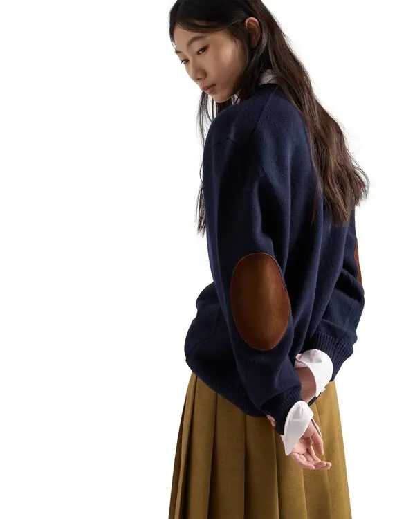 Prada Wool And Suede Sweater